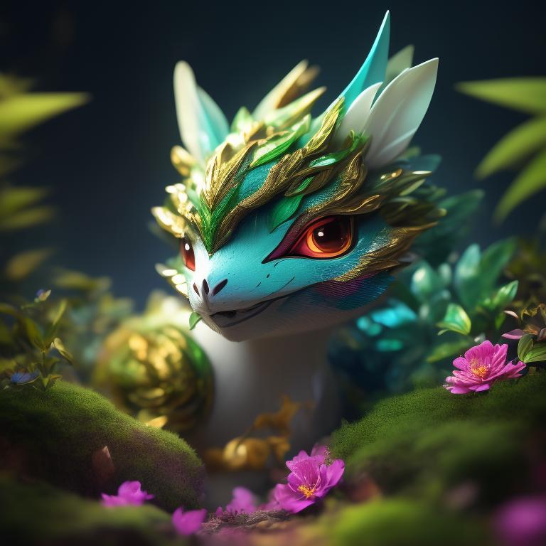 LateDept: A vibrant and majestic grass dragon pokemon emerges from a ...