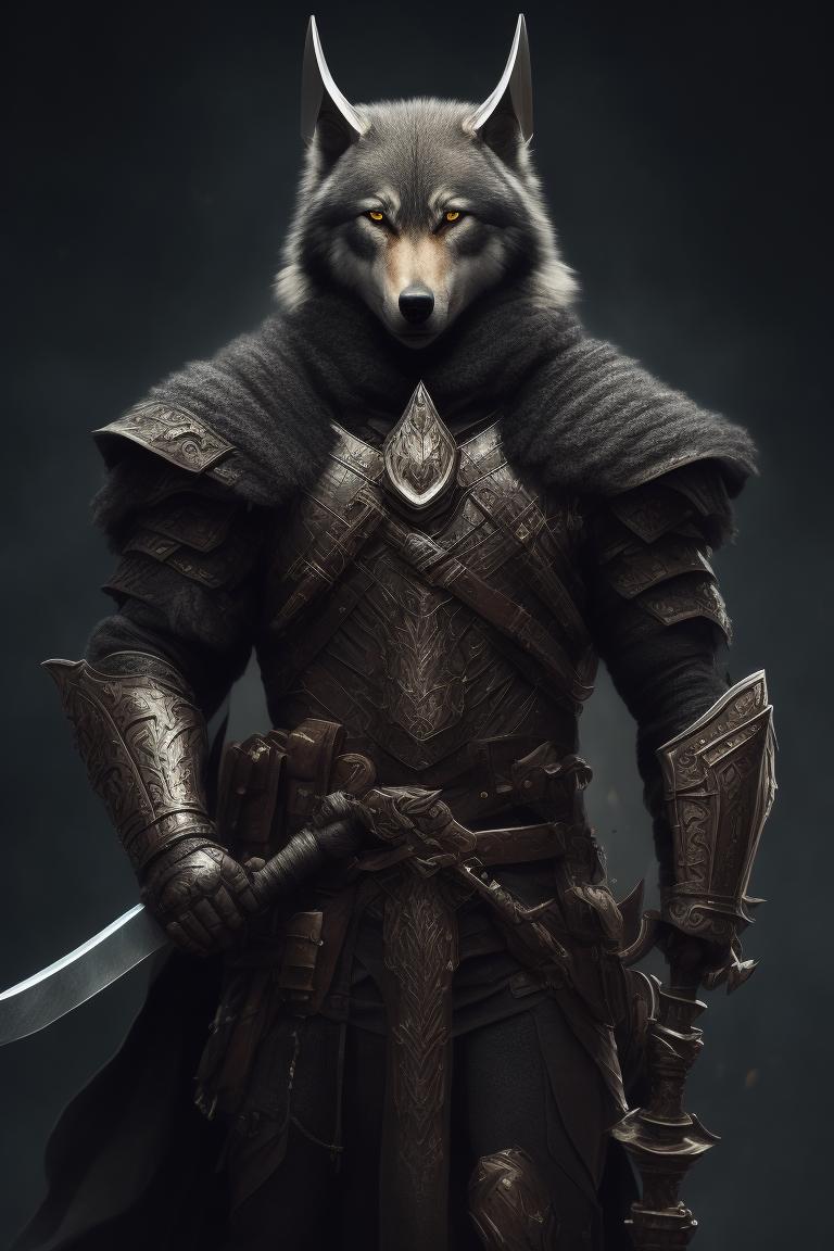 tubby-wasp680: Human in Wolf themed-armor, face concealed by helmet ...