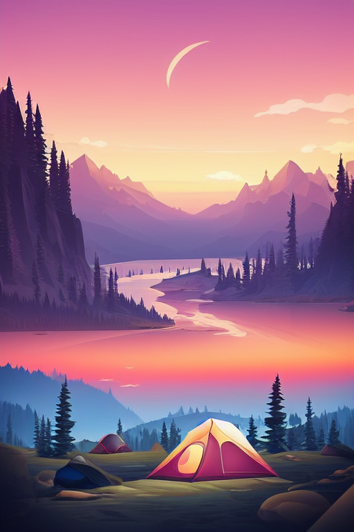 addison: A camping tent set up on a Scenic Hike at sunset