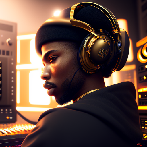 adambubu: Audiophile me at music studio listening rap gangsta unreal engine