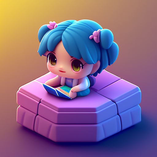 axelhook: Tiny cute isometric girl sitting at desk with computer emoji ...