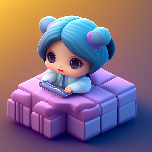 axelhook: Tiny cute isometric girl sitting at desk with computer emoji ...