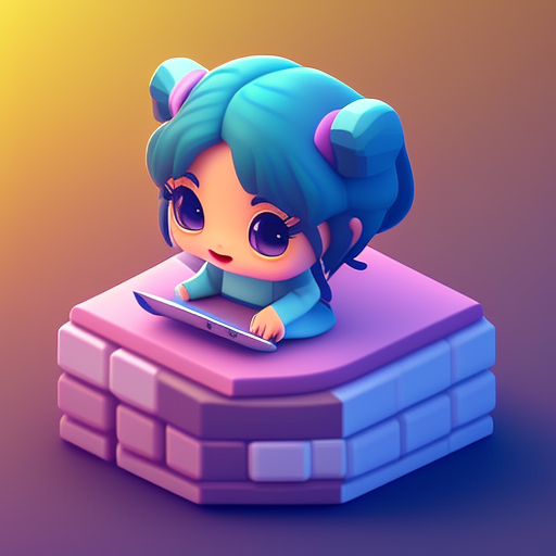 axelhook: Tiny cute isometric girl sitting at desk with computer emoji ...