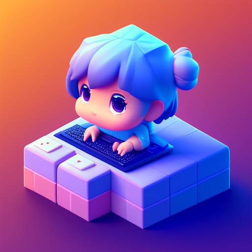 axelhook: Tiny cute isometric girl sitting at desk with computer emoji ...