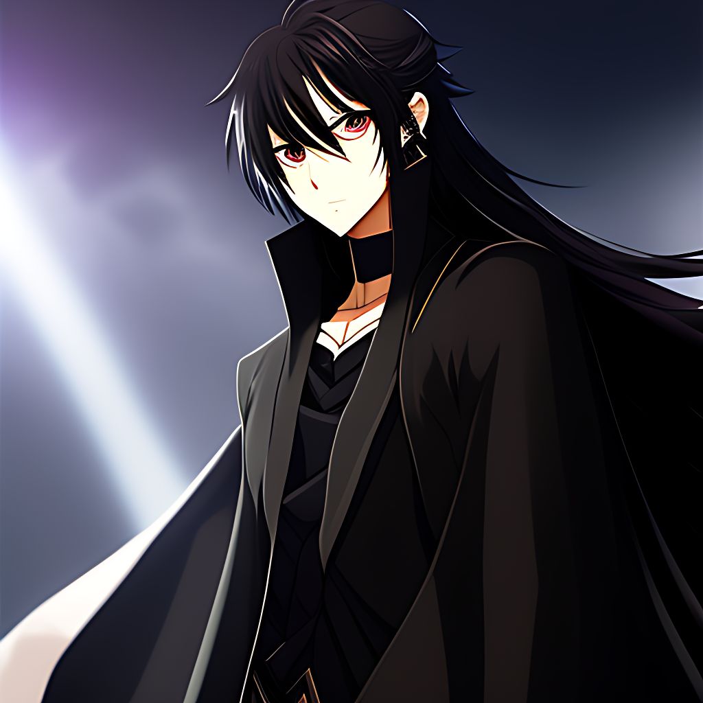 Anime Boy With Black Hair And Yellow Eyes