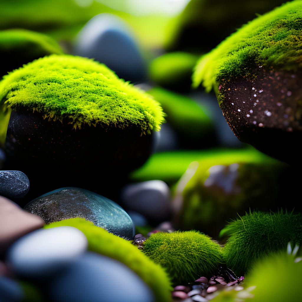 ryangoldberg1: A tiltshift photo of moss | rocks : 1.0 | grass : -1.0 ...