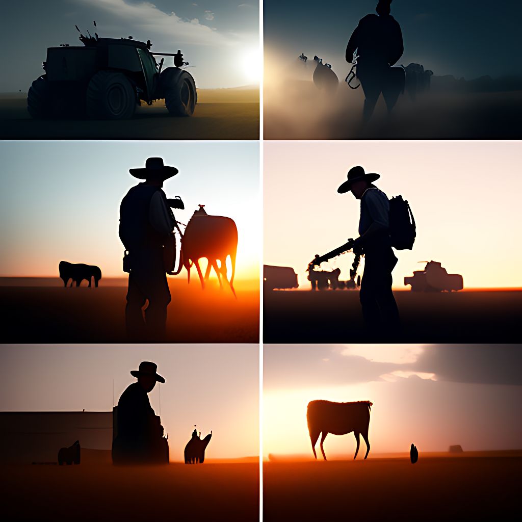 linhtrieu: silhouettes of farmers in action