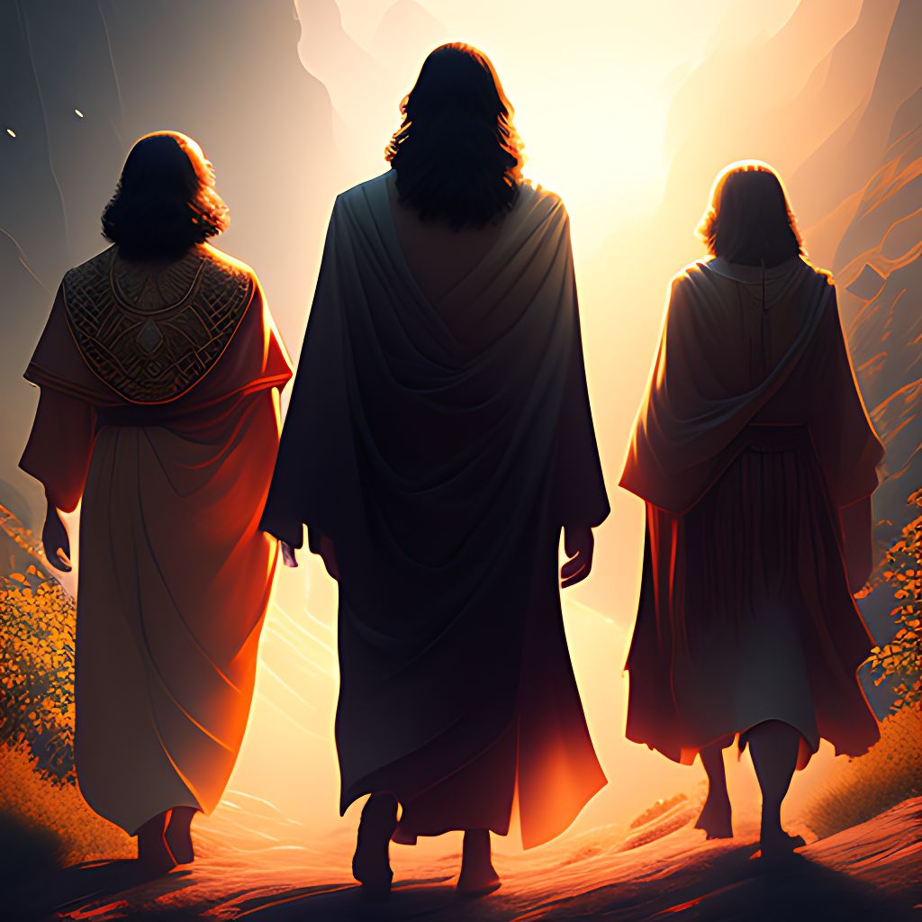 Jesus Walking With Disciples