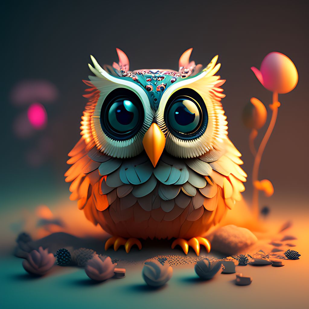 Animated Colourful Owls