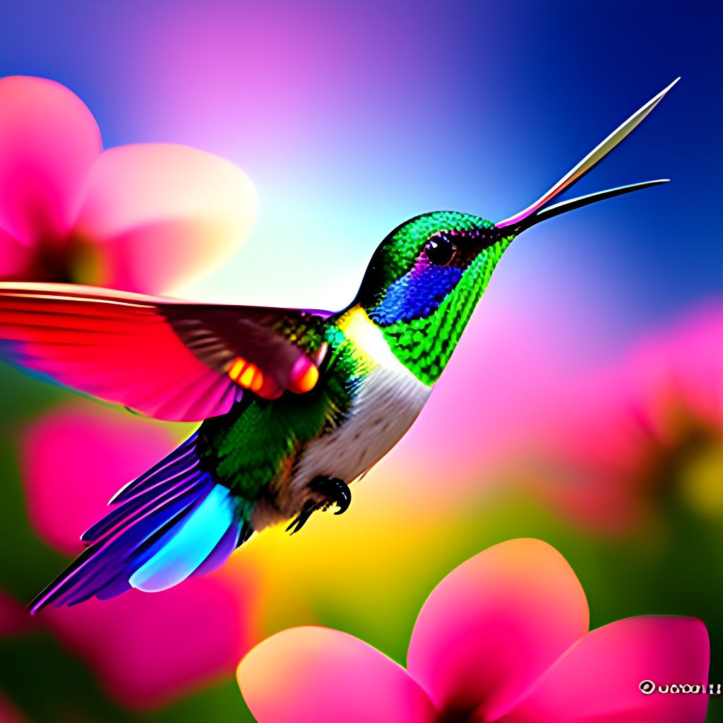 Colorful Hummingbirds Wallpaper