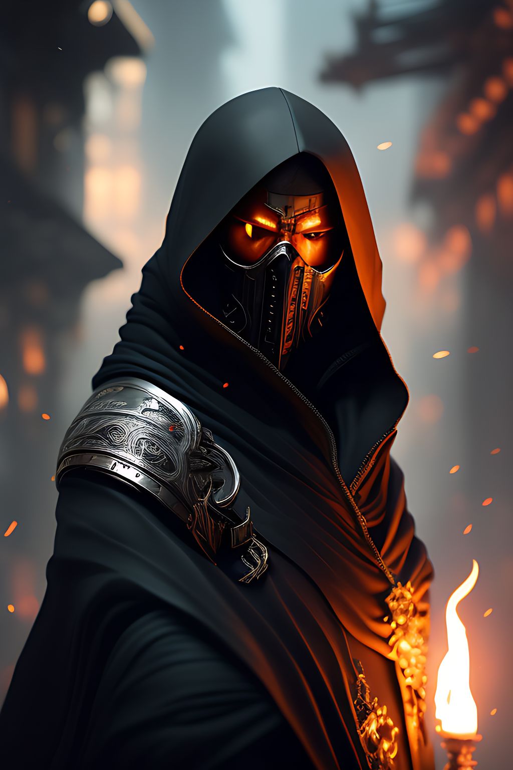 blind-ferret68: olpntng style, portrait of of the grim reaper, hunter ...