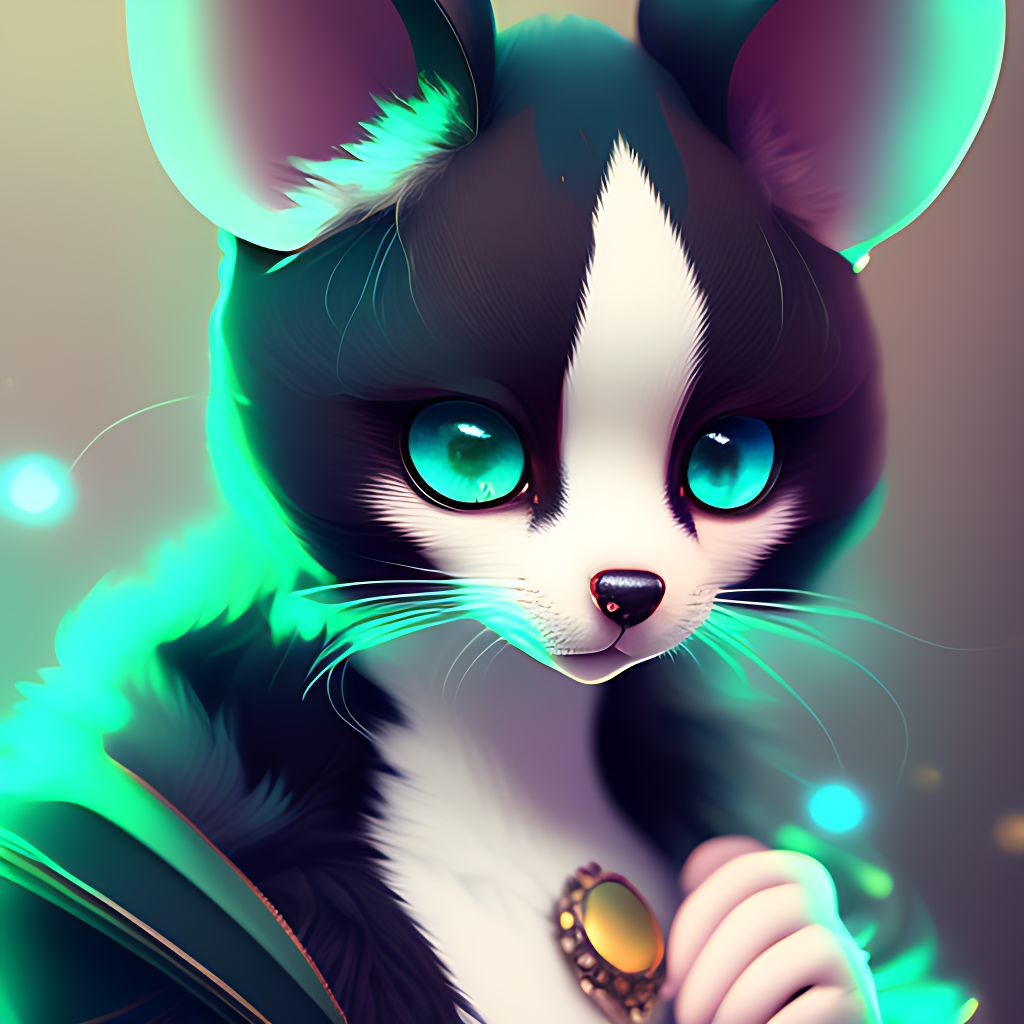 small-loris533: Mouse, fursona, black and blue fur, green eyes, full ...