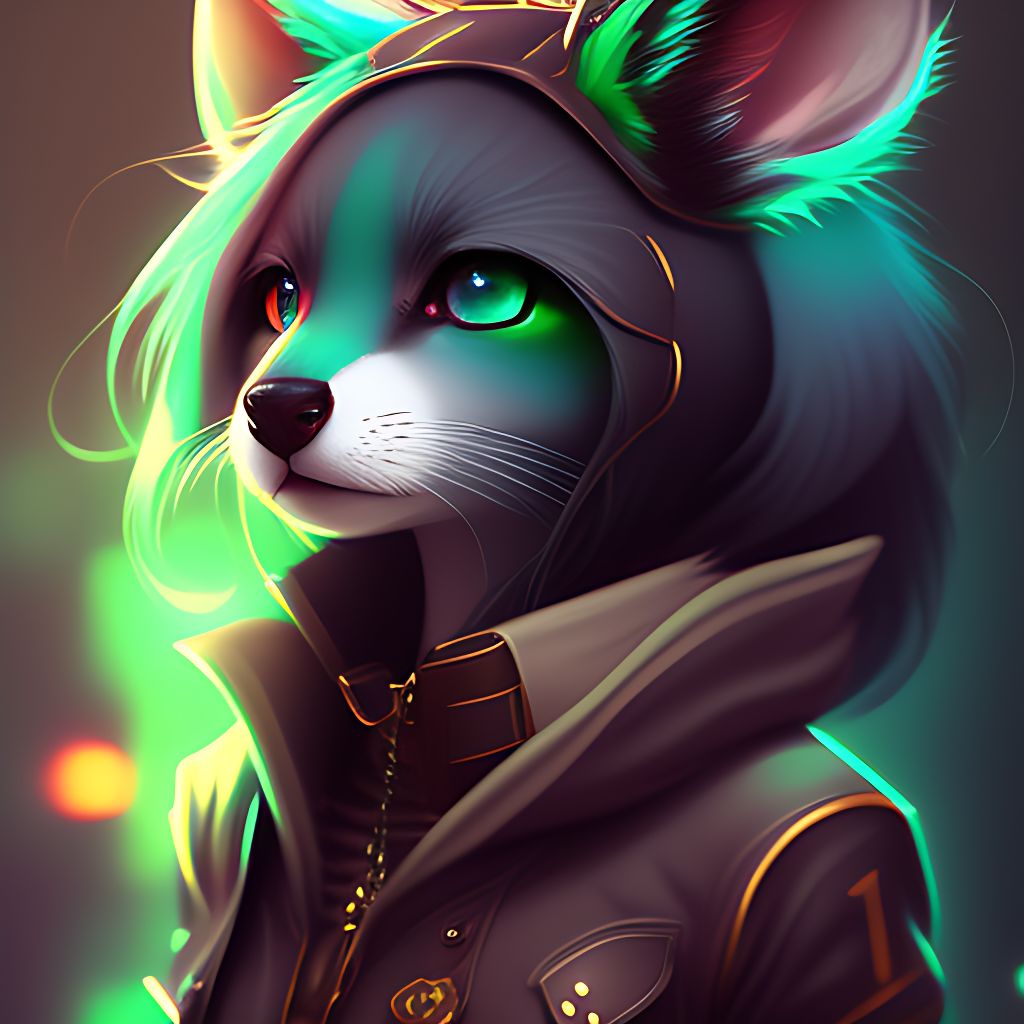 Anime Black Wolf With Green Eyes