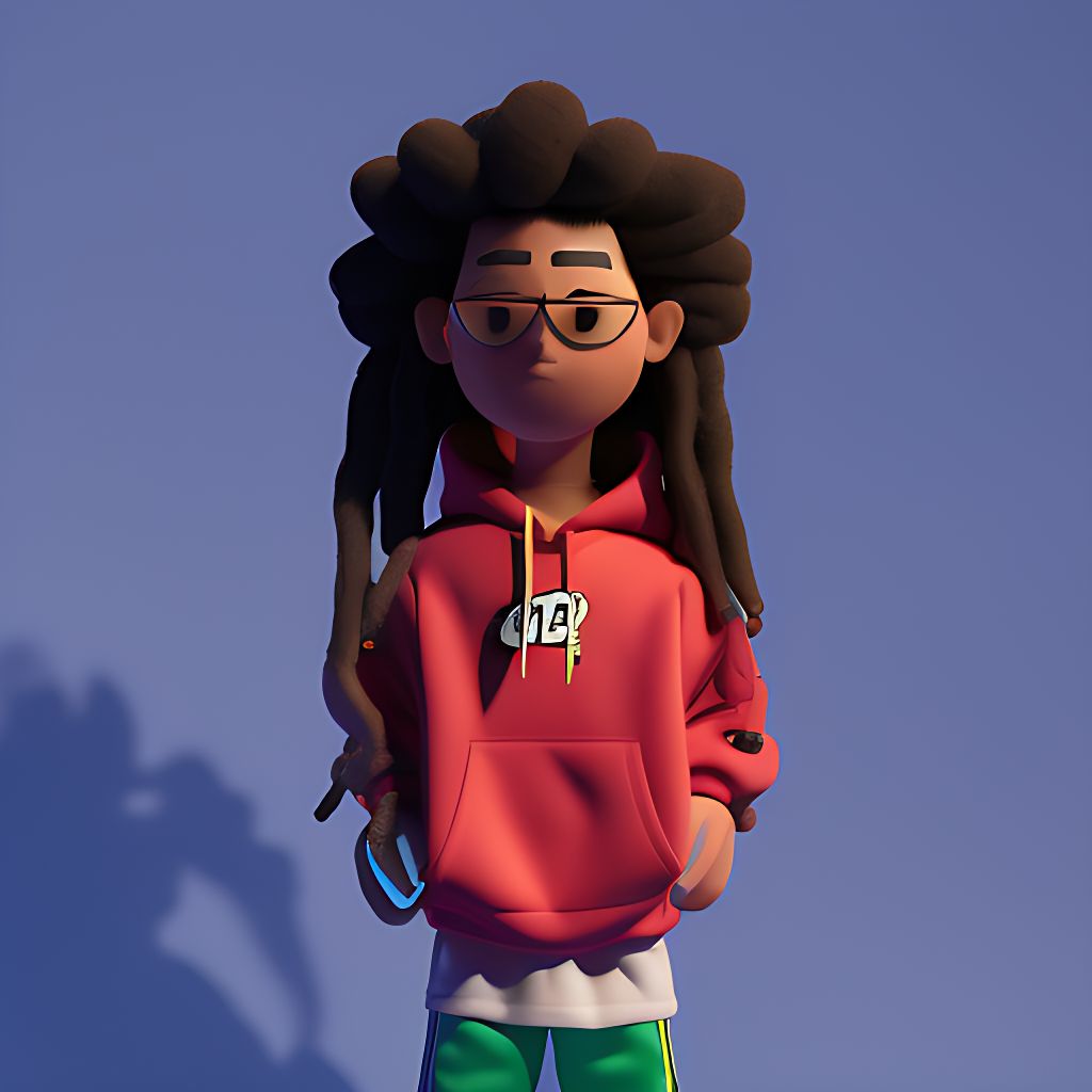 bwaykc: teen with dreads wearing hip hop streetwear drip, rapper pose