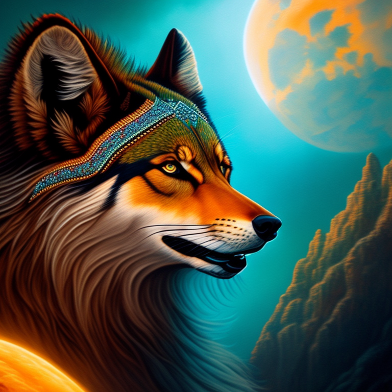 Native American Wolf Howling