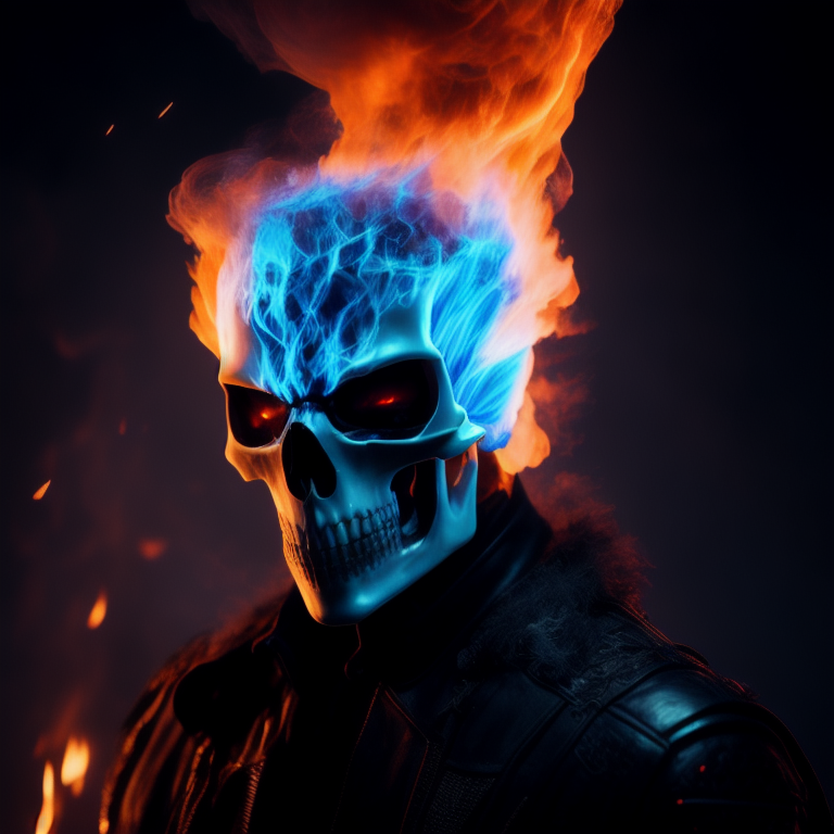 Blue Flaming Skull Png