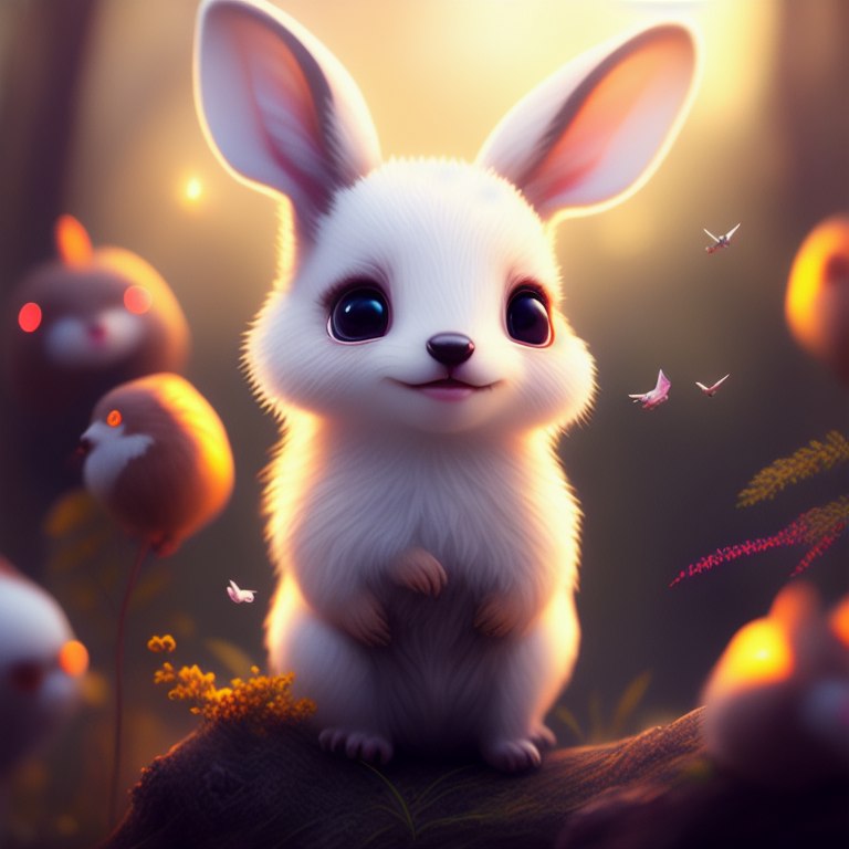 Cute White Bunny Wallpaper