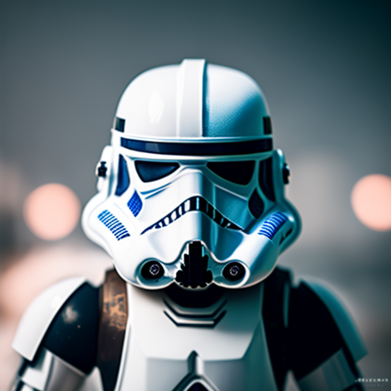 dark-mule443: a blue dog wear star war suit in stormtrooper in a battle