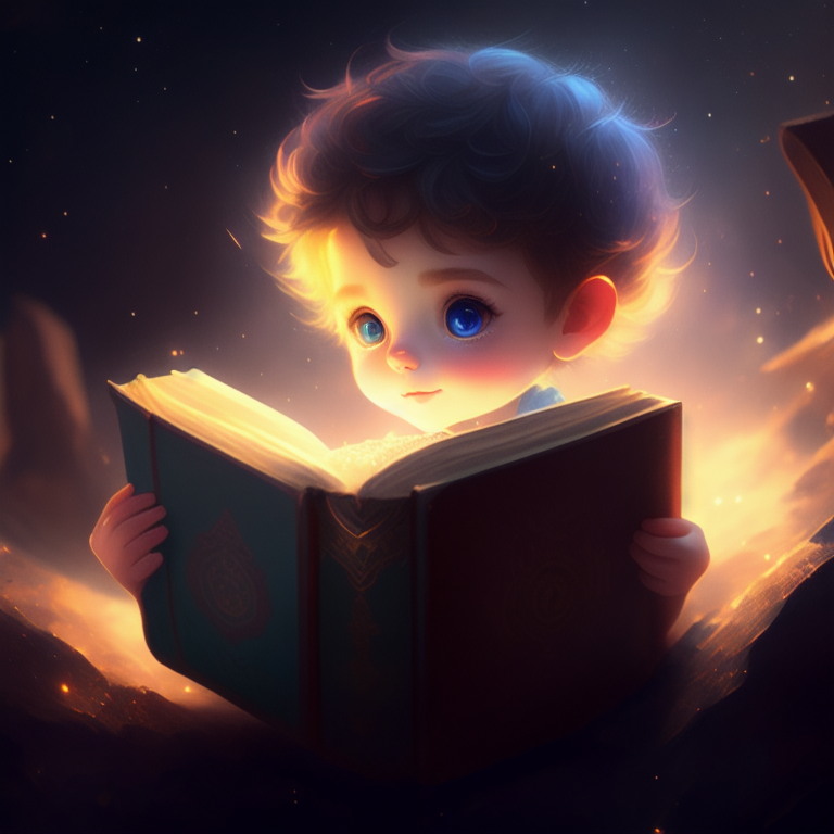 Chibi Boy Reading