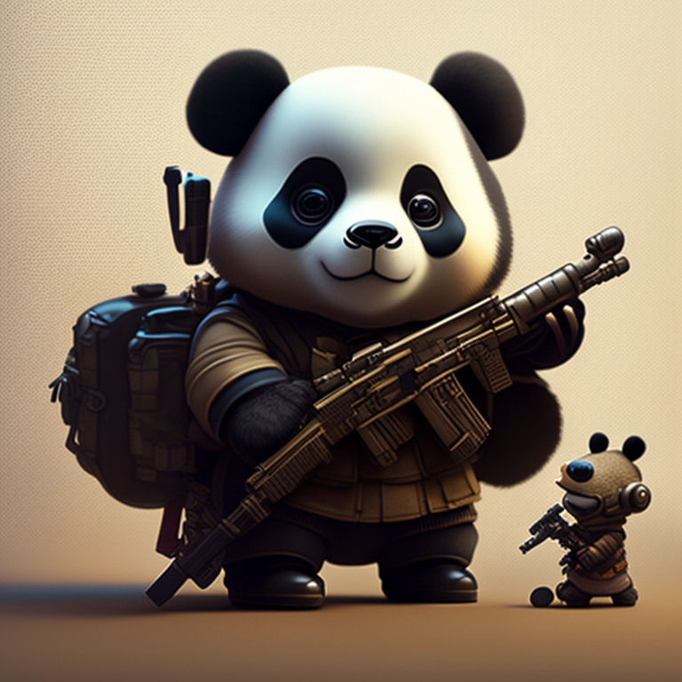 Panda With Machine Gun