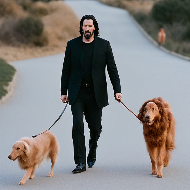 sparse-frog499: Keanu Reeves as John Wick walking a borzoi