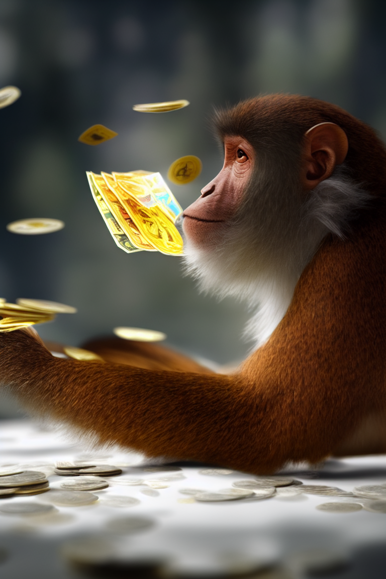 antique-oryx571: a monkey counting money