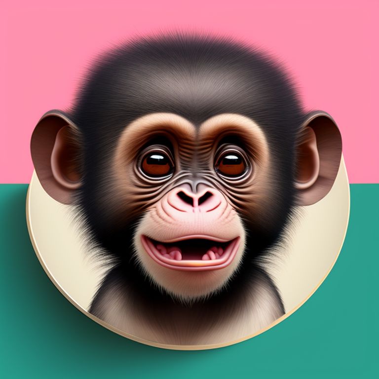 Baby Monkey Face Clip Art