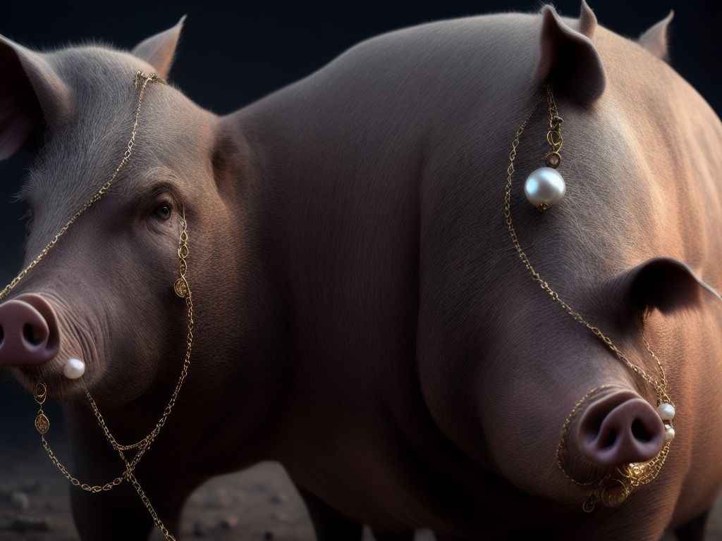 earnest-rat487: A precious necklace made of pearls is worn by a swine ...
