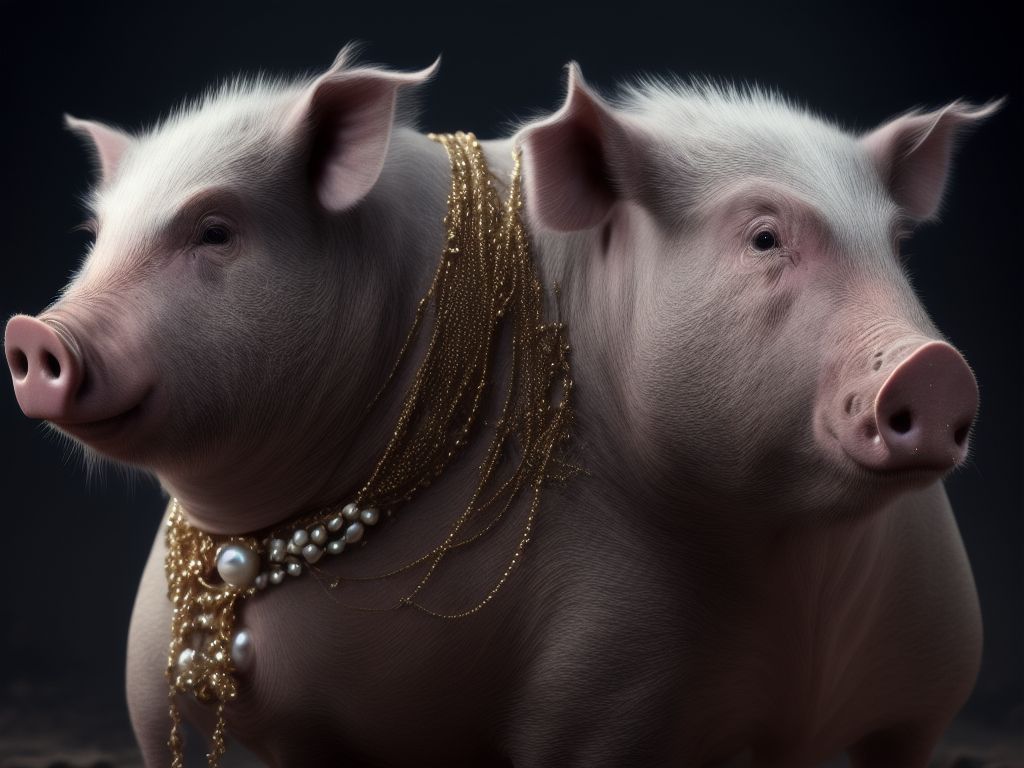earnest-rat487: A precious necklace made of pearls is worn by a swine ...