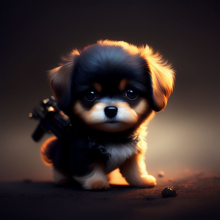 Puppies Holding Guns