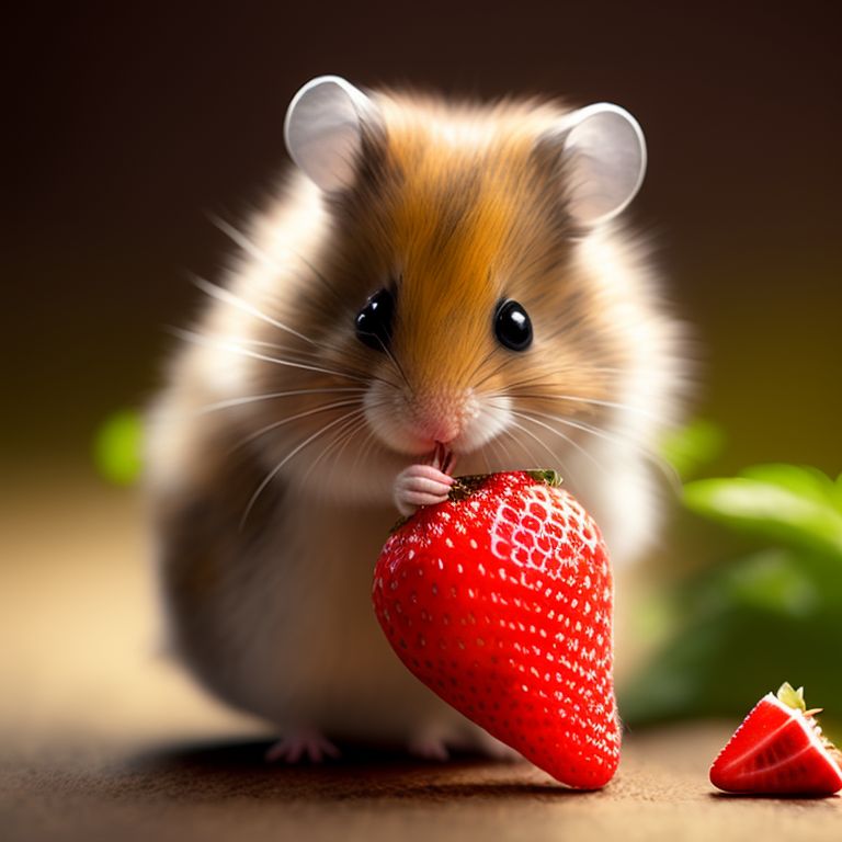 Hamsters Eating Strawberries