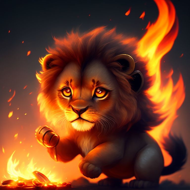 Animated Fire Lion Wallpaper