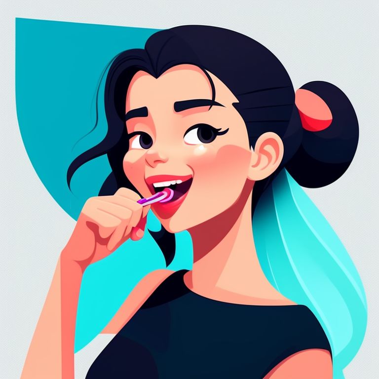 Brush Teeth Cartoon Girl