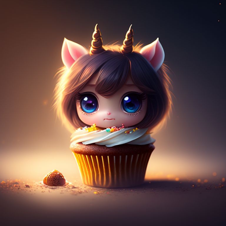 Chibi Eating Cupcake