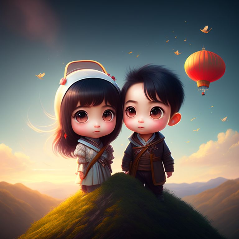 Chibi Anime Couples Wallpaper