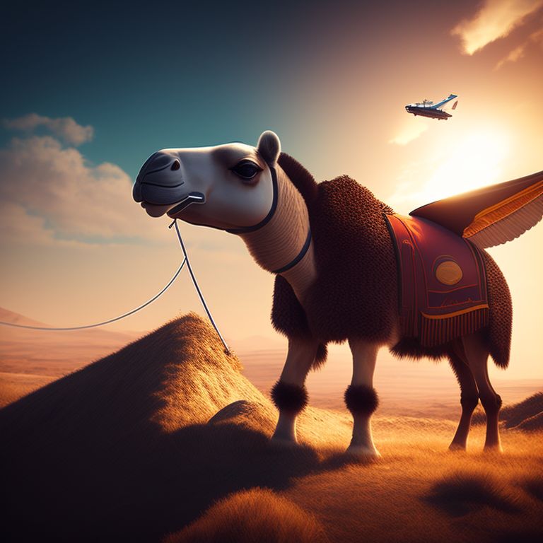 Flying Camel Cartoon