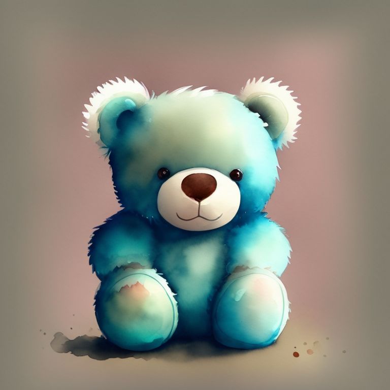 Cute Blue Teddy Bear Wallpaper