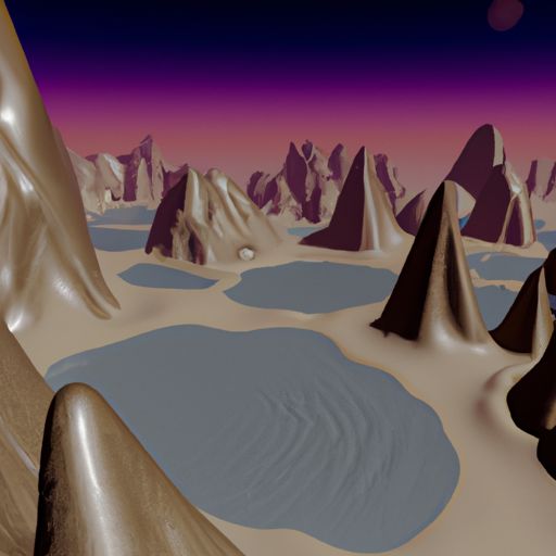 sethmillstein: a barren alien landscape with mercury waterfalls, phong ...