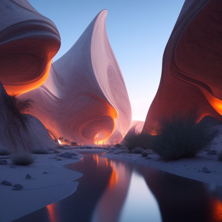 addison: A futuristic desert oasis with realistic details and soft ...