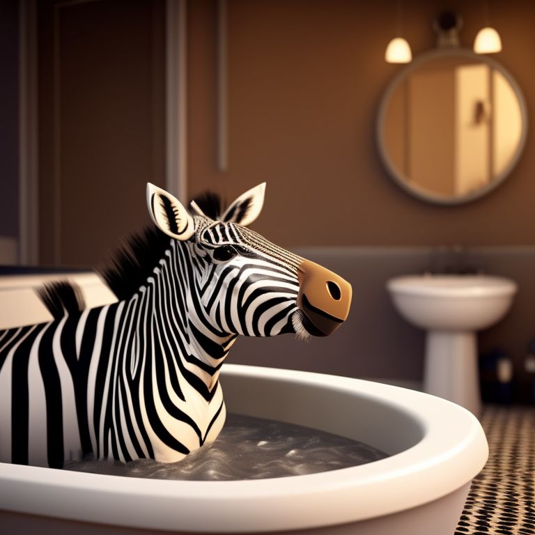 nifty-hare505: A cartoon character portrays a cute zebra taking a bath ...