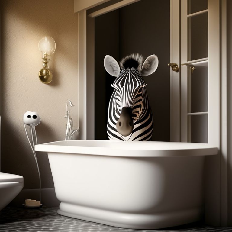 nifty-hare505: A cartoon character portrays a cute zebra taking a bath ...