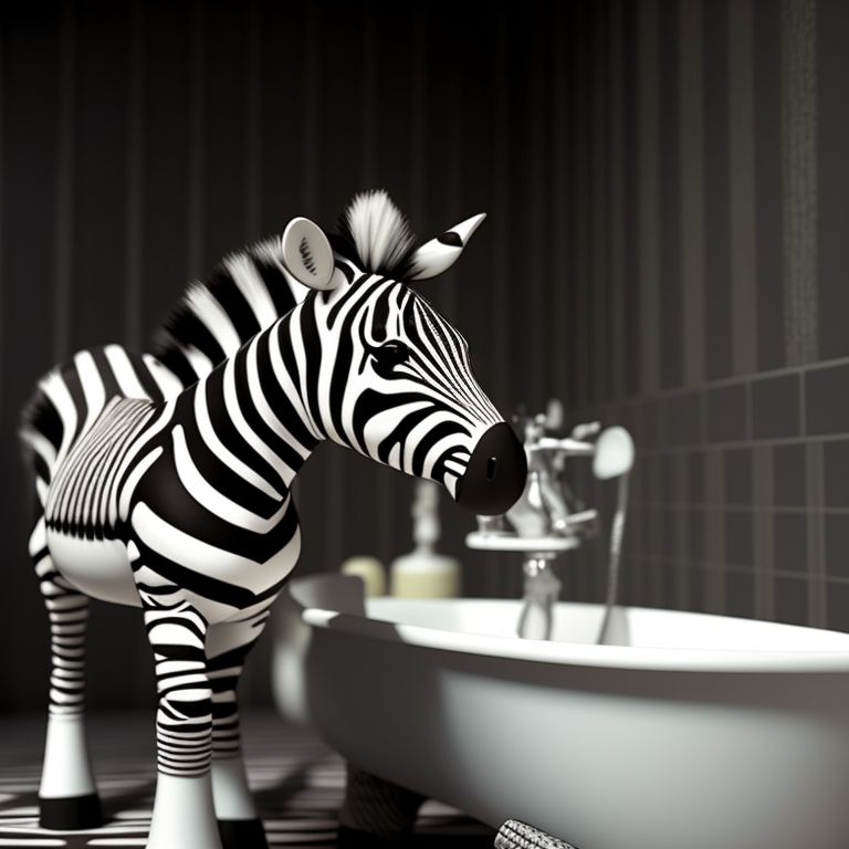nifty-hare505: A cartoon character portrays a cute zebra taking a bath ...
