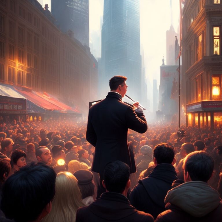 Pastor Preaching To Crowd