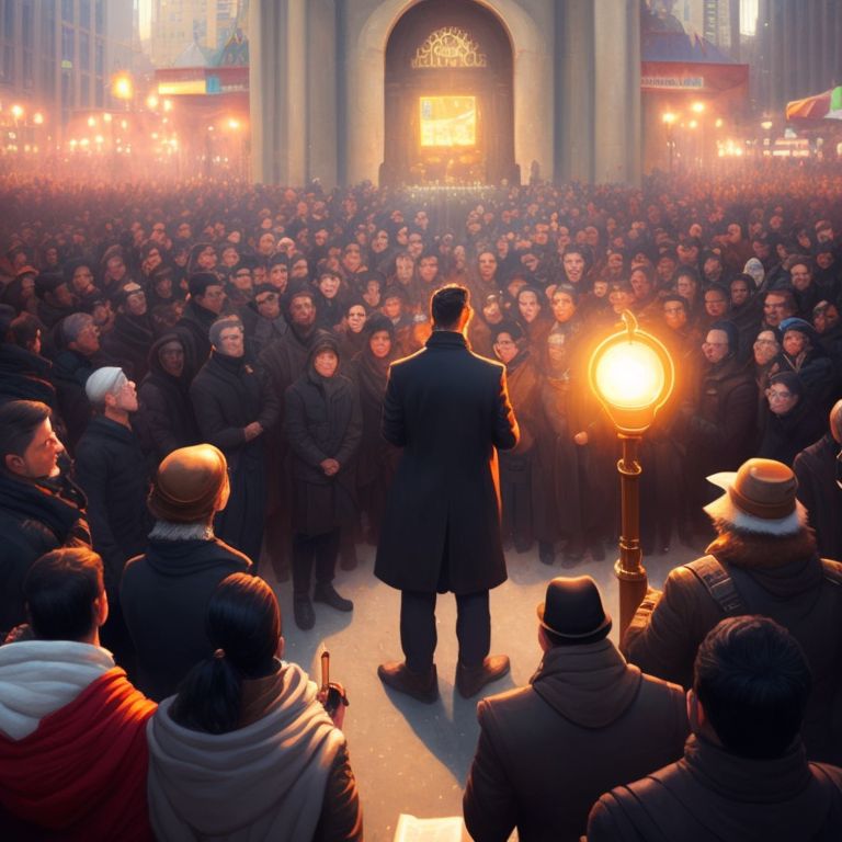 Pastor Preaching To Crowd