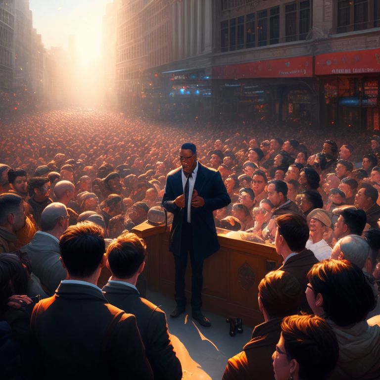 Pastor Preaching To Crowd