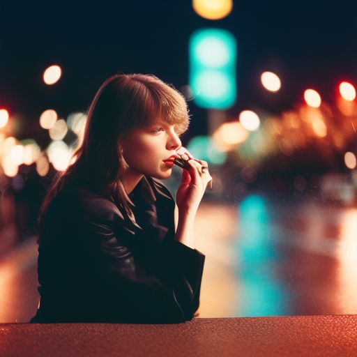 DavidParke: taylor swift enjoying a cigarette in the rain at night in ...