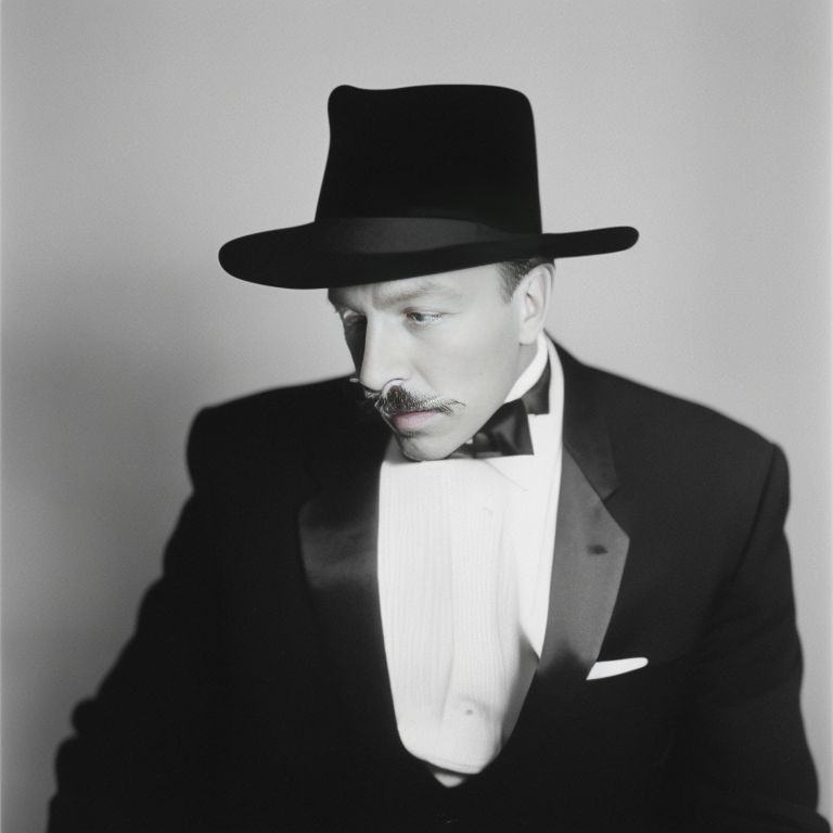 DavidParke: frank sinatra in black and white with a handlebar mustache