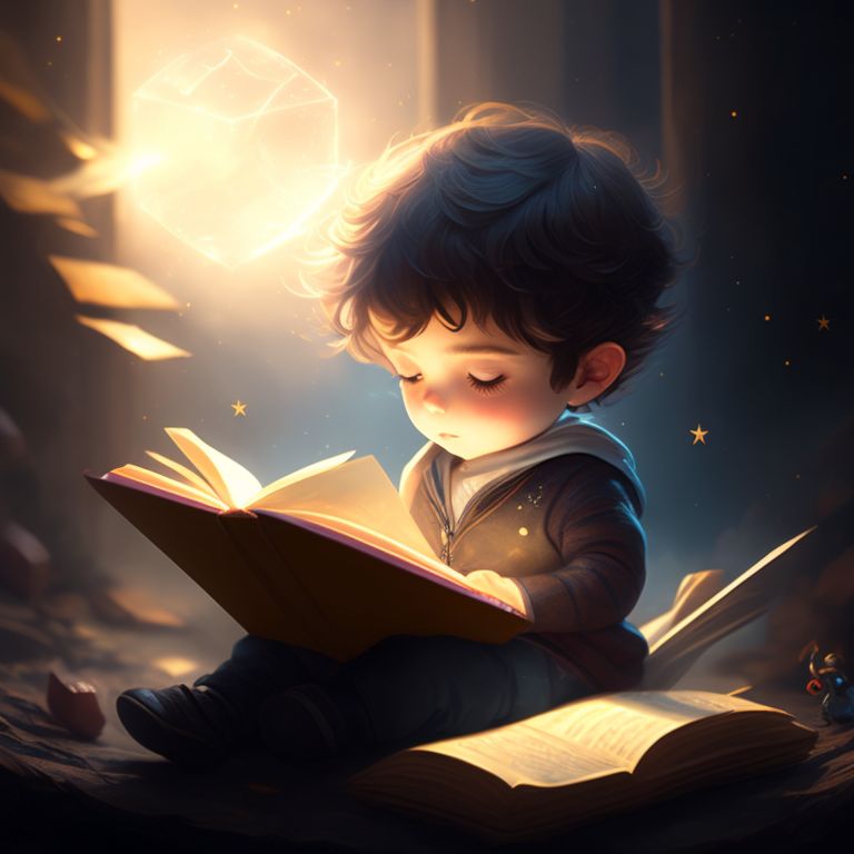 Chibi Boy Reading