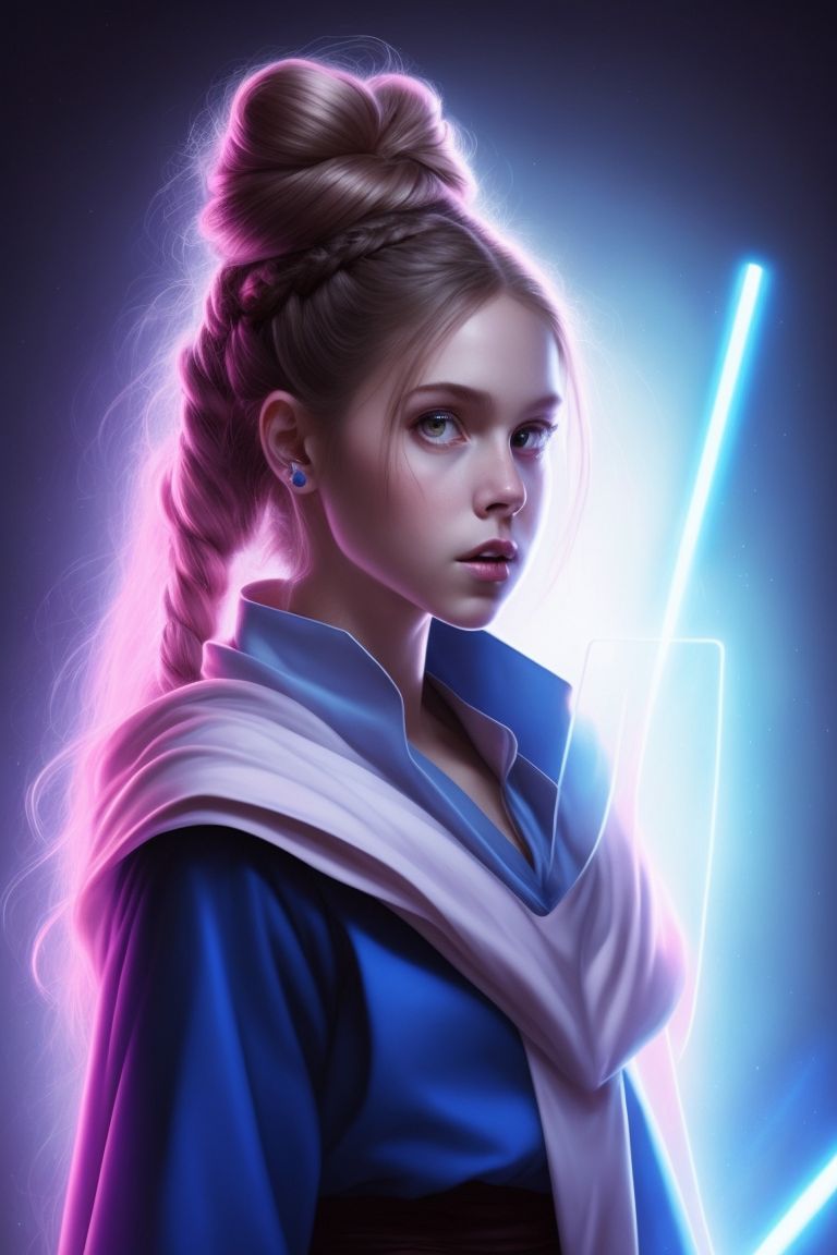 KOPF-KI-NO: Super cute Lea Morgana as teenager jedi, braided spiral bun ...