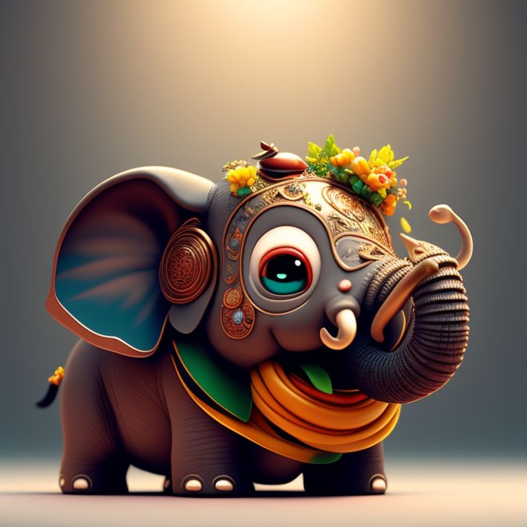 our-walrus436: smilling realistic Elephant on a white background ...